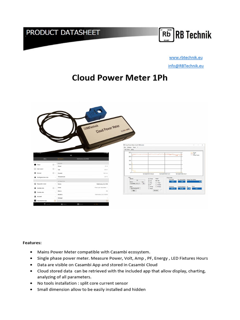 Cloud Power Meter 1Ph 120520 | PDF | Mains Electricity | Electromagnetic Compatibility