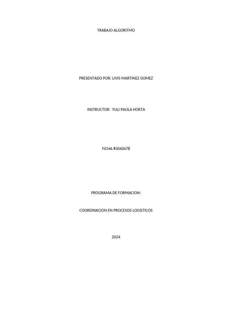 Trabajo Algoritmo | PDF | Volumen | Algoritmos