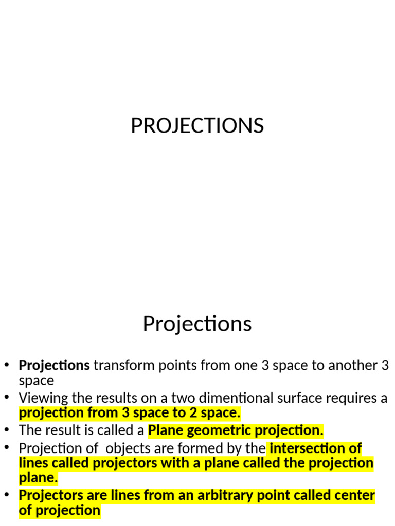 Projections (1) | PDF | Geometry | Classical Geometry