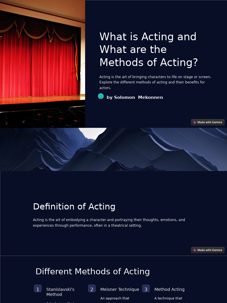 Methods of Acting Explained | PDF | Acting
