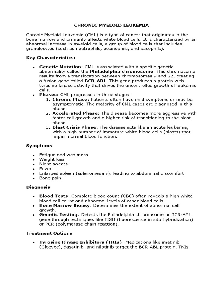 Chronic Myeloid Leukemia | PDF | Leukemia | Cell Biology