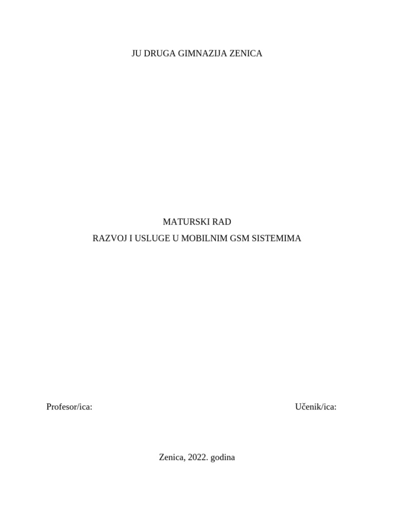 Ju Druga Gimnazija Zenica | PDF