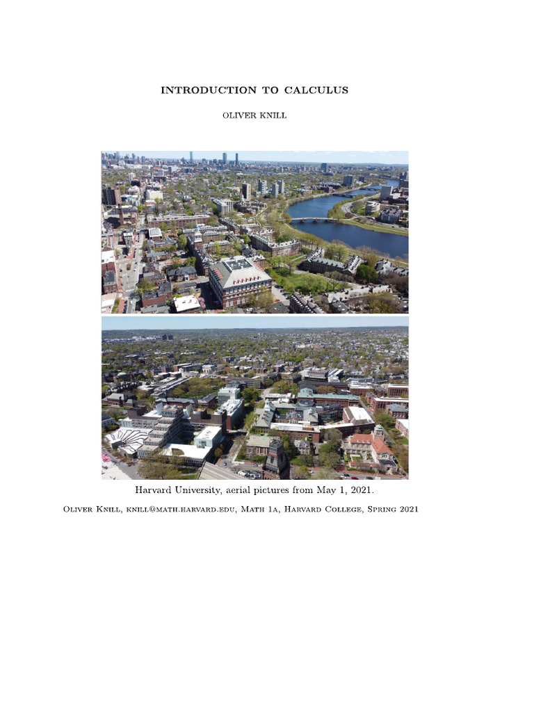 Introduction To Calculus Harvard Complete Handout | PDF
