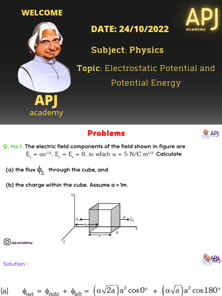 Electrostatic Potential Energy Formula | PDF | Electrostatics ...