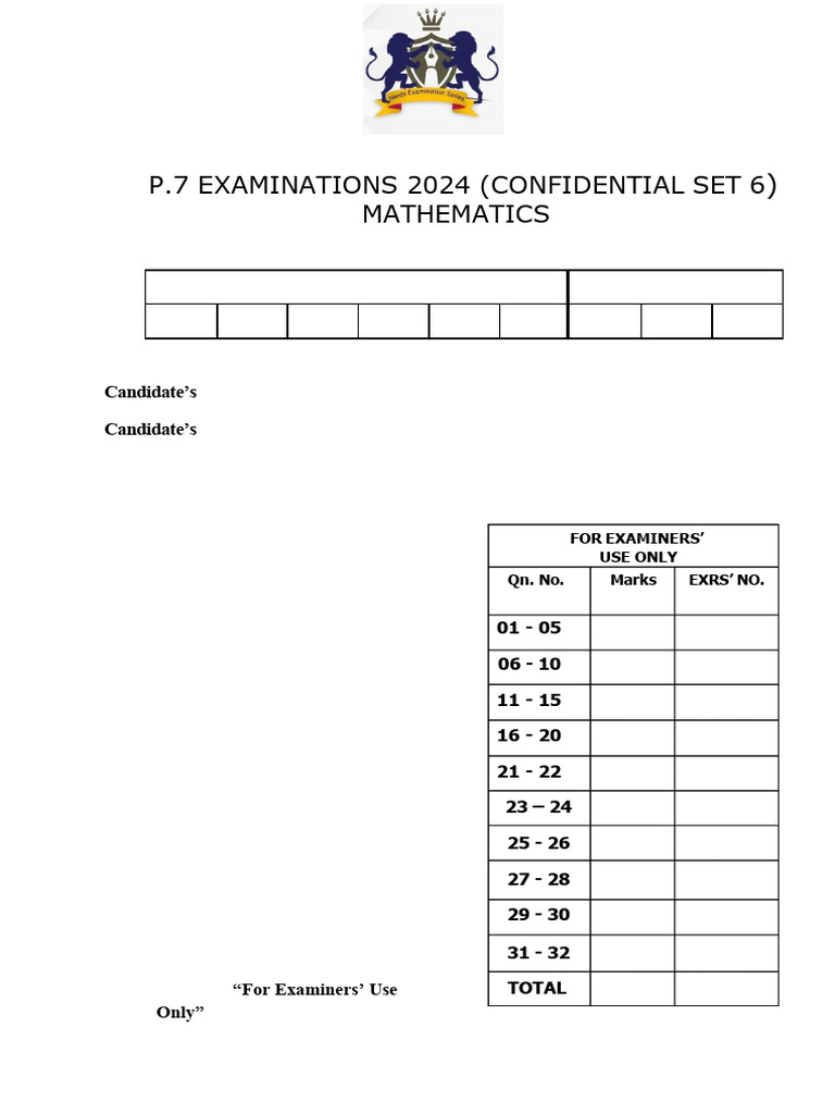 Confidential MTC Set 5 2024 | PDF