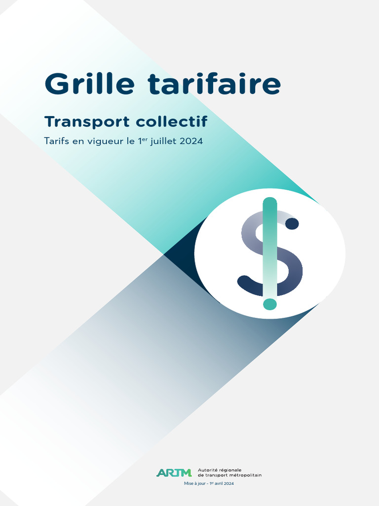 Grille tarifaire ARTM 2024 | PDF | Transport public | Montréal