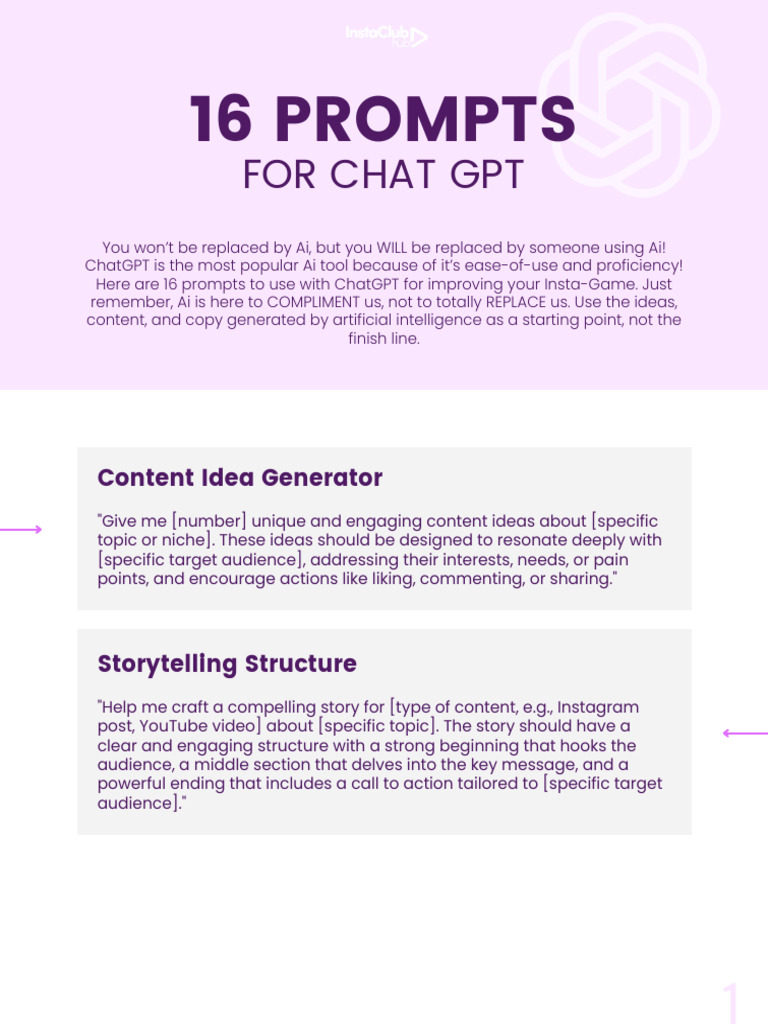 16 Chat GPT Prompts Template | PDF | Social Media | Popular Culture ...