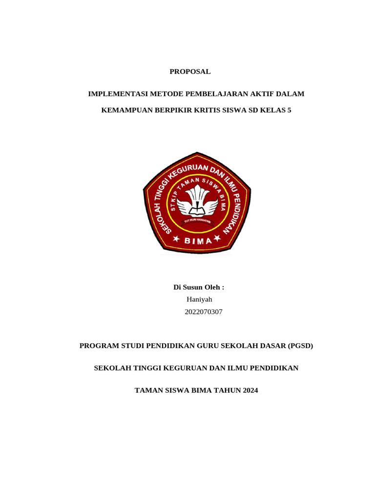 Proposal Haniyah Cantik | PDF