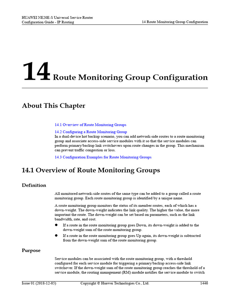 01-14 Route Monitoring Group Configuration | PDF | Computer Network ...