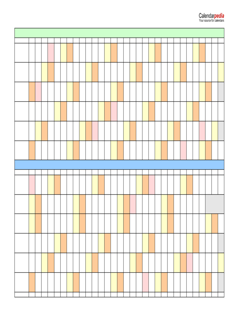 Split Year Calendar 2024 2025 Landscape Linear | PDF
