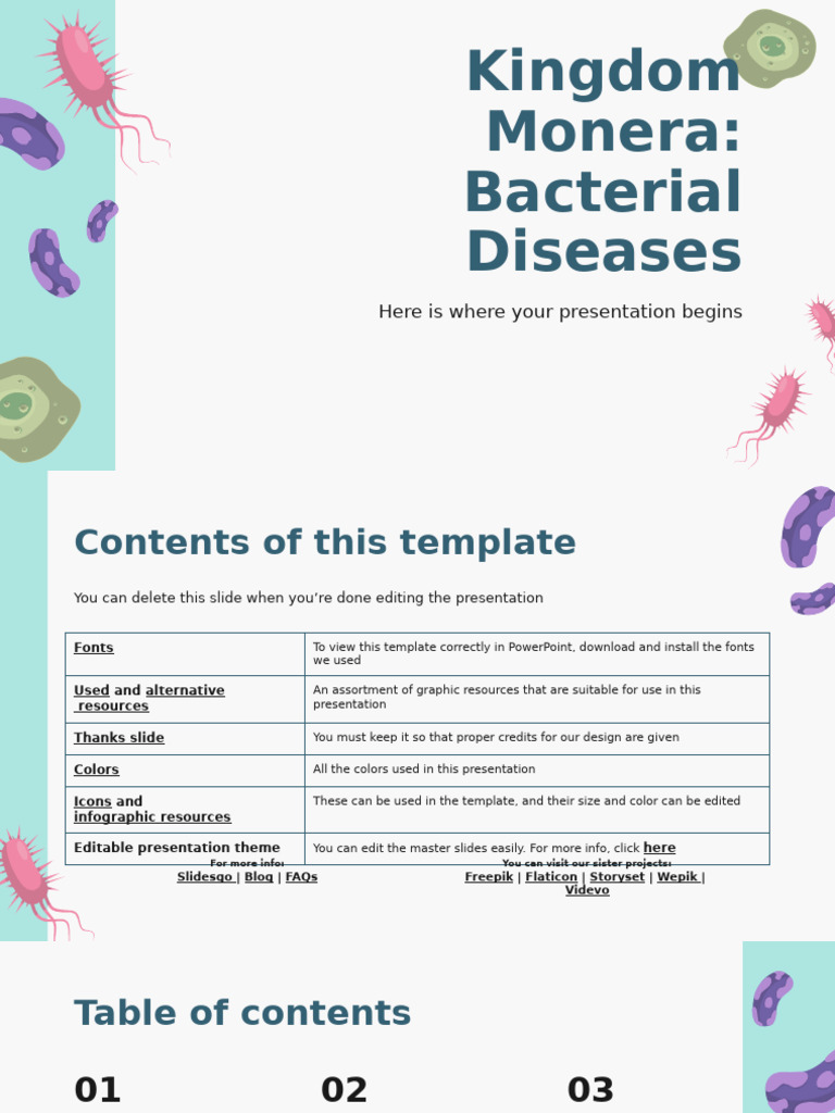 Kingdom Monera - Bacterial Diseases by Slidesgo | PDF | Chronic ...