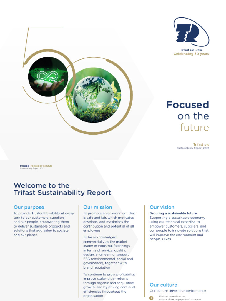 trifast sustainability report 2023 | PDF | Sustainability | Governance