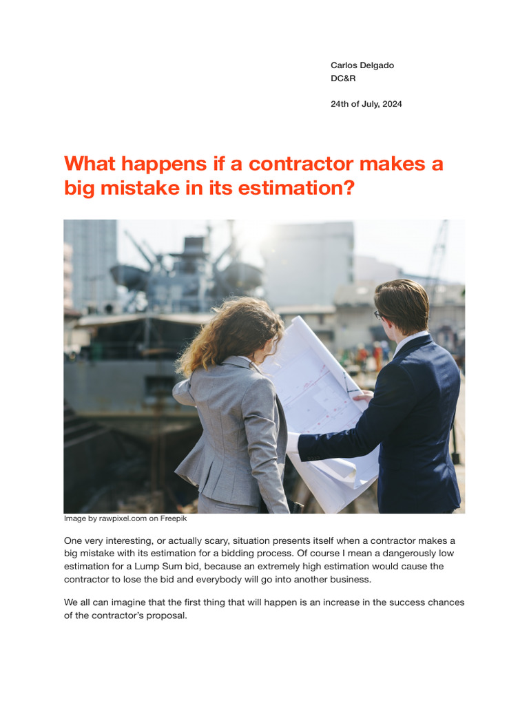 Paper - Big Mistake in Estimation Rev. 0 | PDF