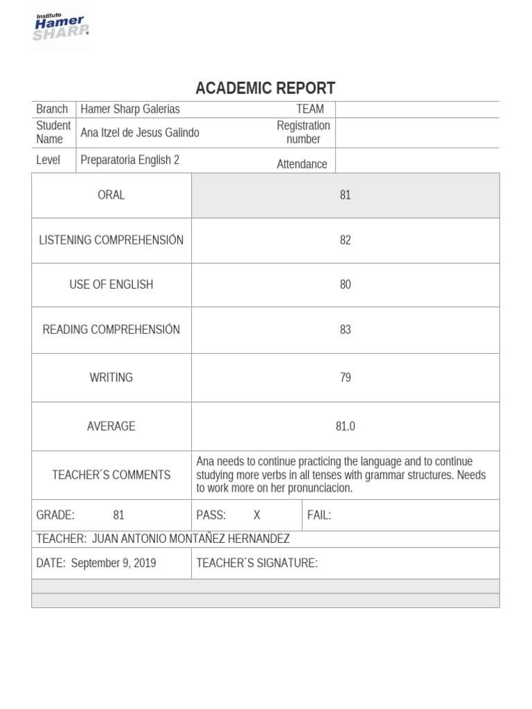 ACADEMIC REPORT ANA ITZEL | PDF
