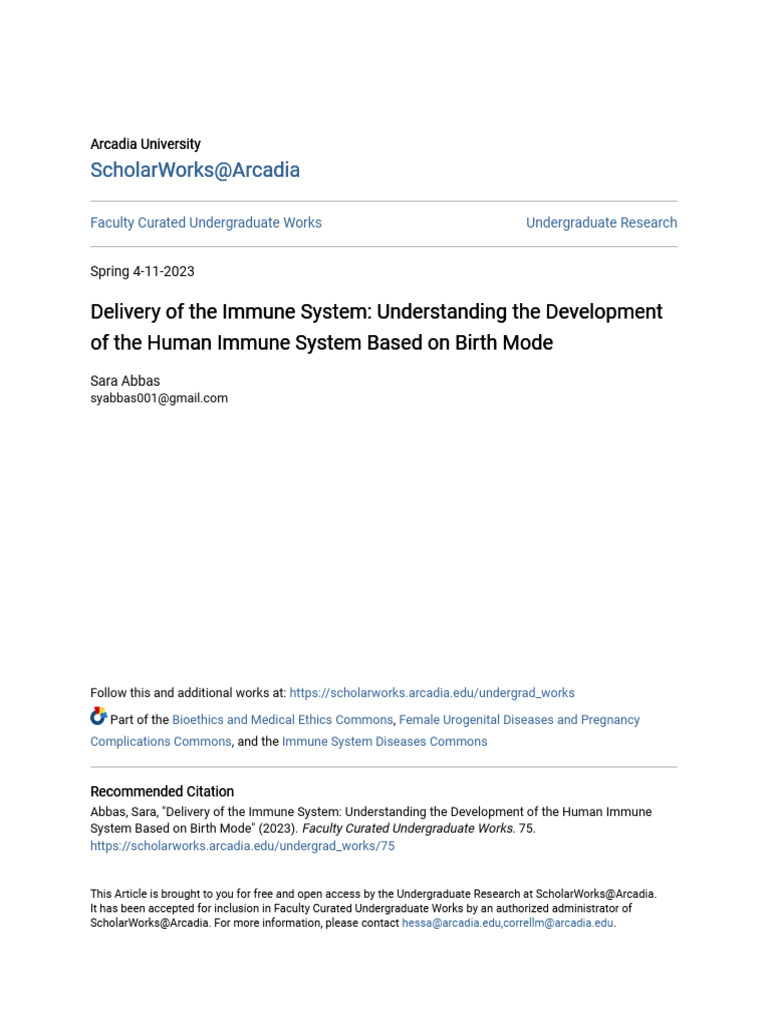 Birth Mode Impact on Immune Development | PDF | Immune System ...