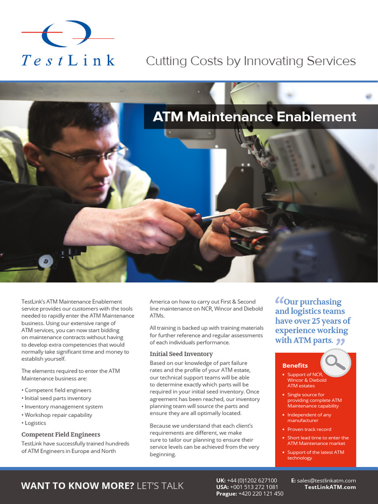 ATM Maintenance Solutions Overview | PDF | Automated Teller Machine ...