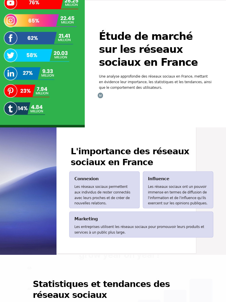 Etude de Marche Sur Les Reseaux Sociaux en France | PDF | Réseaux sociaux | Études sur la ...