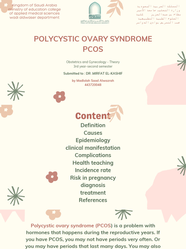 مدلولة | PDF | Polycystic Ovary Syndrome | Human Reproduction