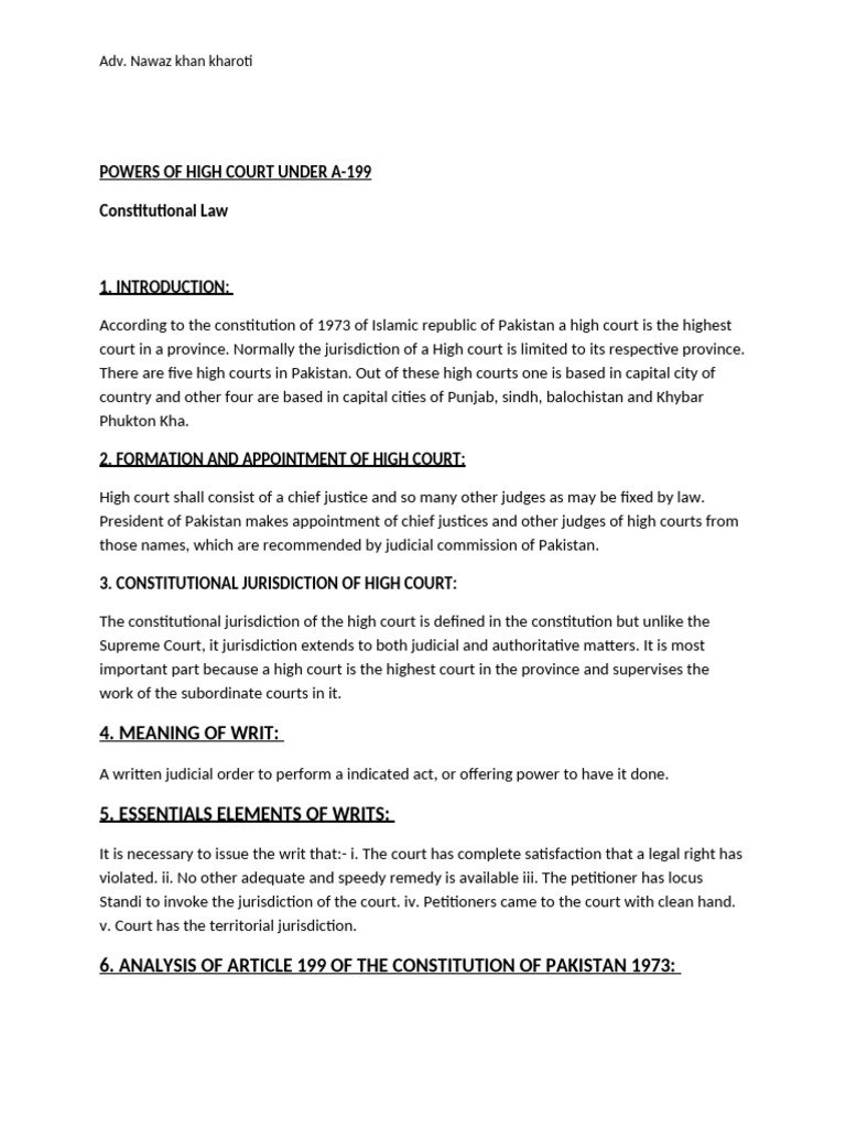 CONSTITUTIONAL law writ | PDF | Writ Of Prohibition | Writ