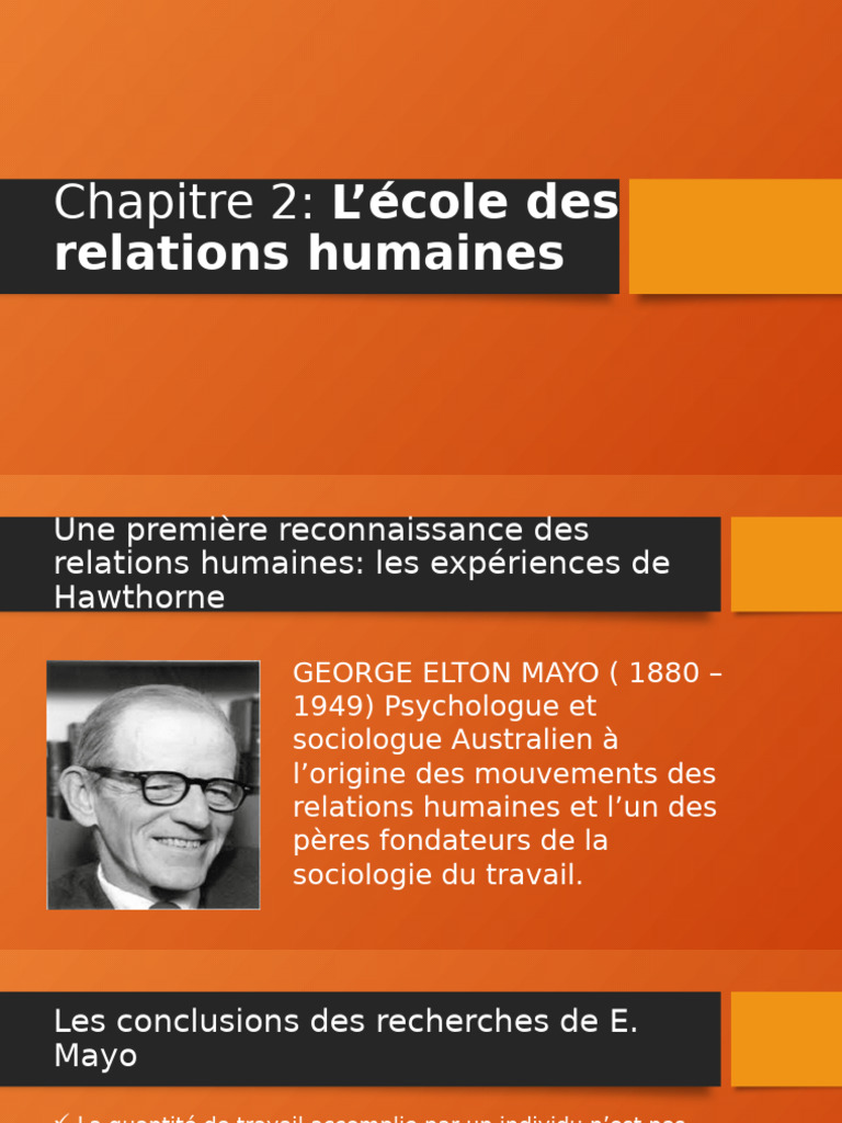 Théories des relations humaines au travail | PDF | Motivation | Motivant