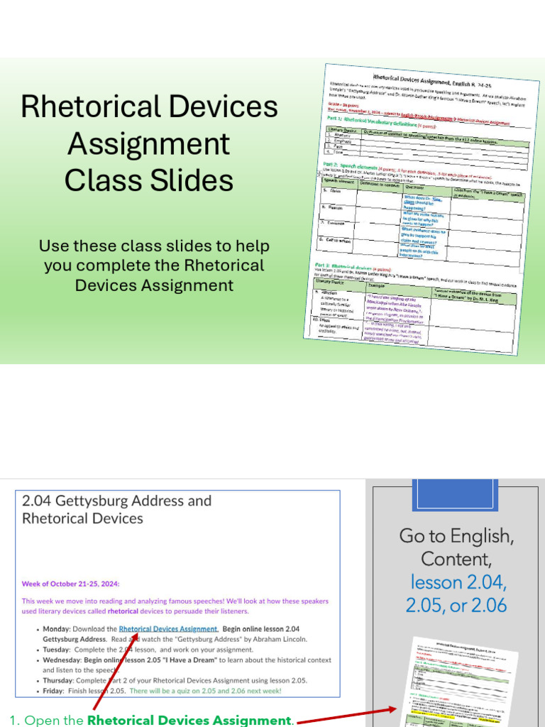 Rhetorical Devices Assignment Class Slides | PDF | Emancipation ...