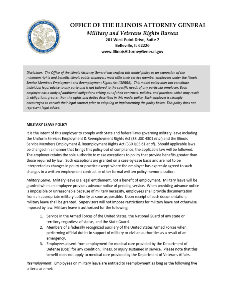 Military Leave Policy Guide | PDF | Employment | Military Discharge