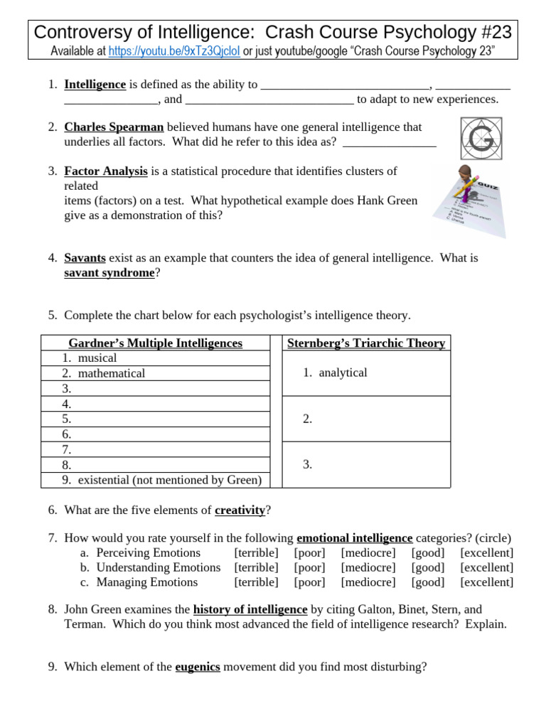 23 Crash Course Psychology Controversy of Intelligence | PDF
