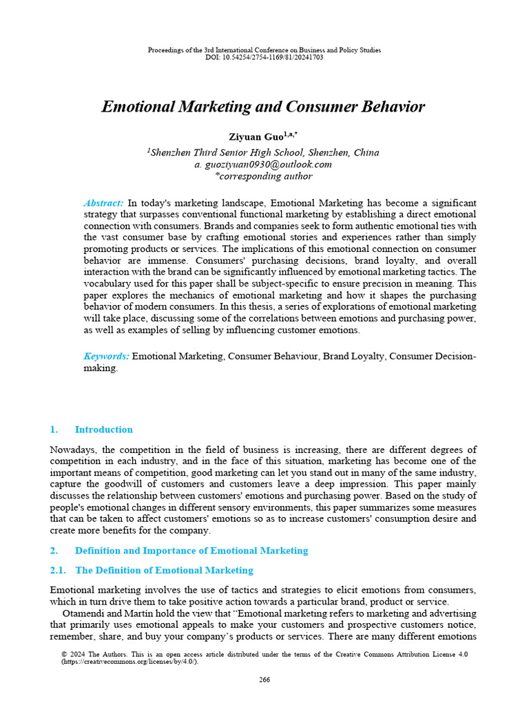 Emotional Marketing and Consumer Behavior | PDF | Brand | Consumer ...