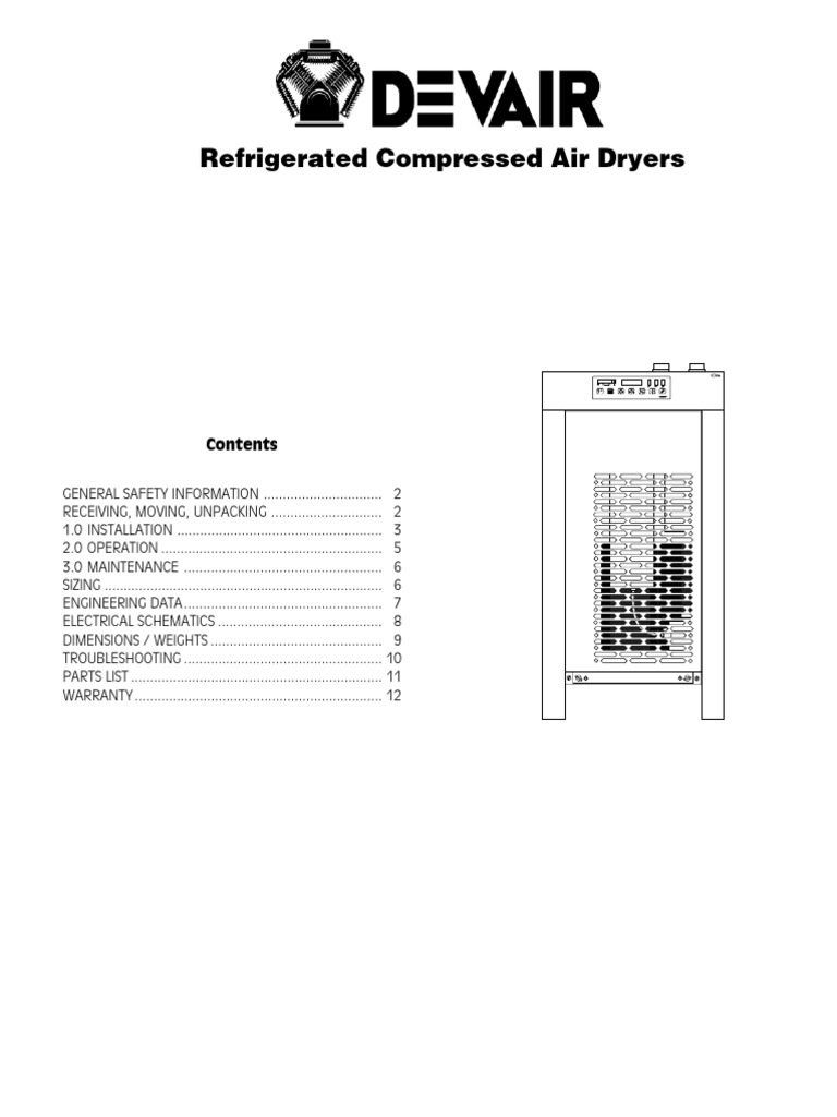 Devilbiss DRD Air Dryer Manual DRD200 toDRD750 Sept01 | PDF | Valve ...