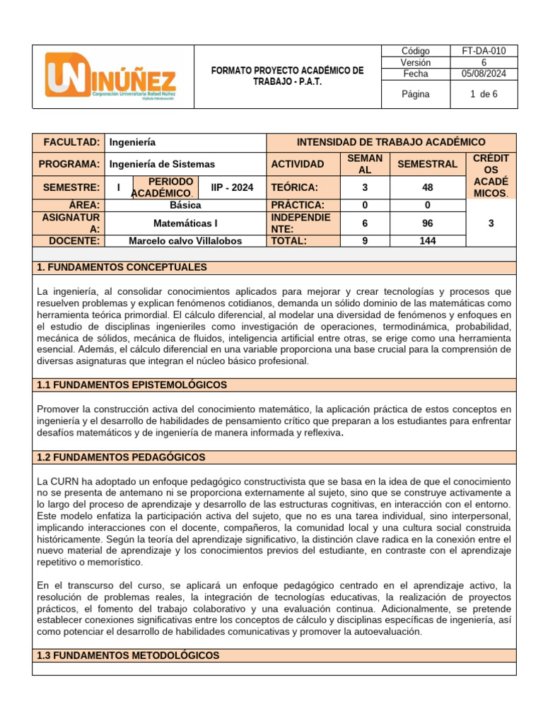 Pat Individual Matemaaticas 1 | PDF | Derivado | Maestros