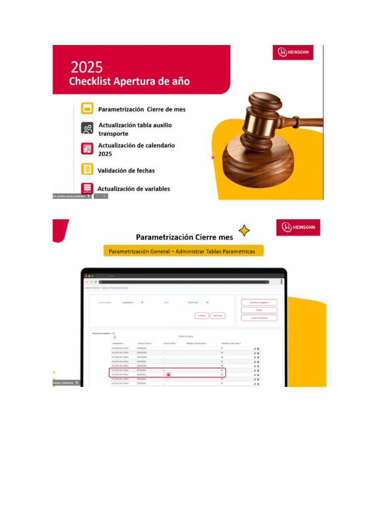 Cierre y Apertura Año 2025 - Heinsohn | PDF