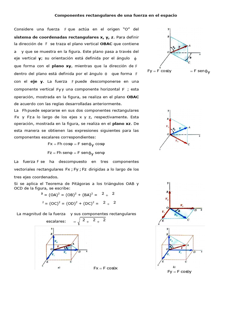 Componentes rectangulares | PDF | Vector Euclidiano | Sistema de ...