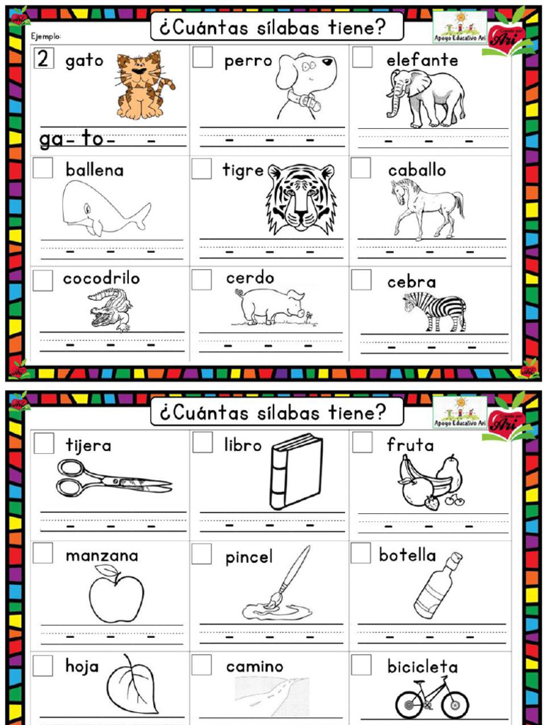 Copia de Cuantas Sílabas Hay | PDF