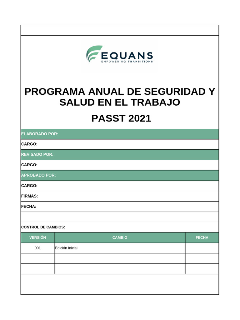 SSOMA-F-061-001 Programa Anual de Seguridad y Salud en El Trabajo | PDF | Perú | Derecho laboral