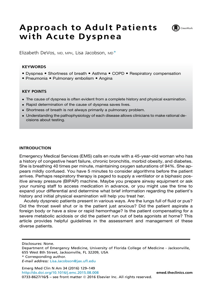 Enfoque de Paciente Adulto Con Disnea | PDF | Chronic Obstructive ...