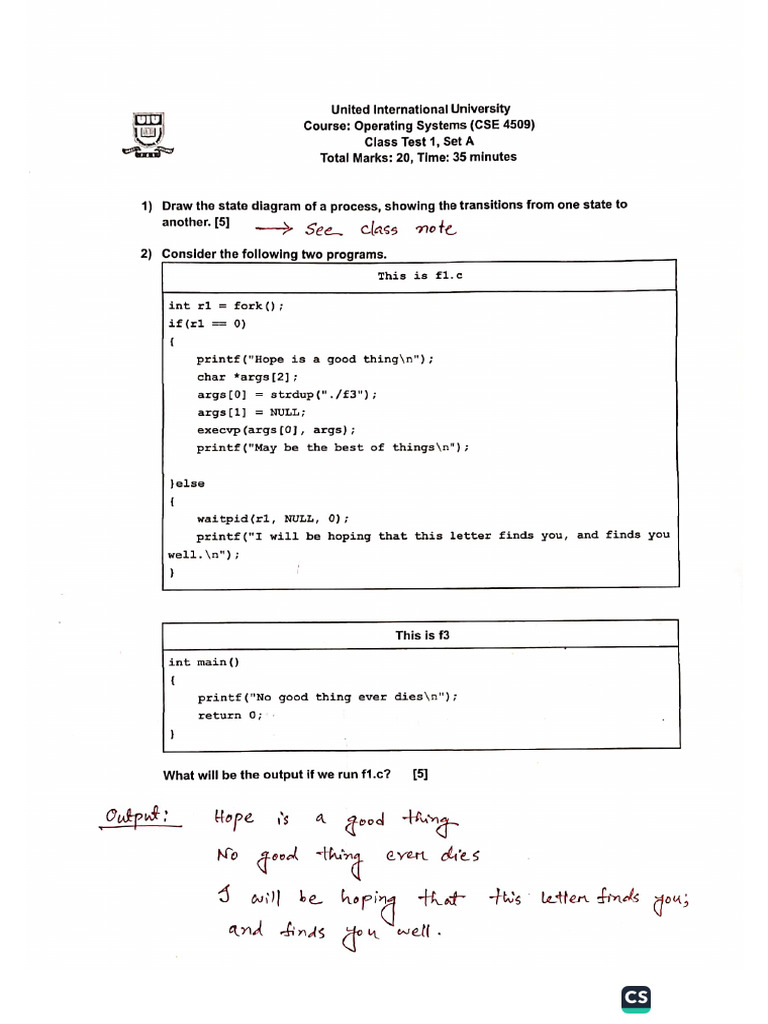 OS_CT1-set-A solution | PDF