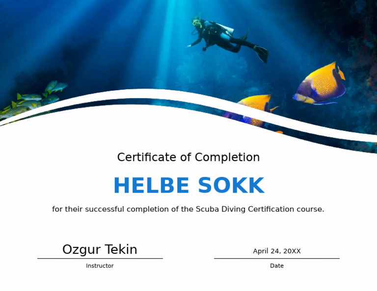 Scuba Diving Certification Certificate | PDF