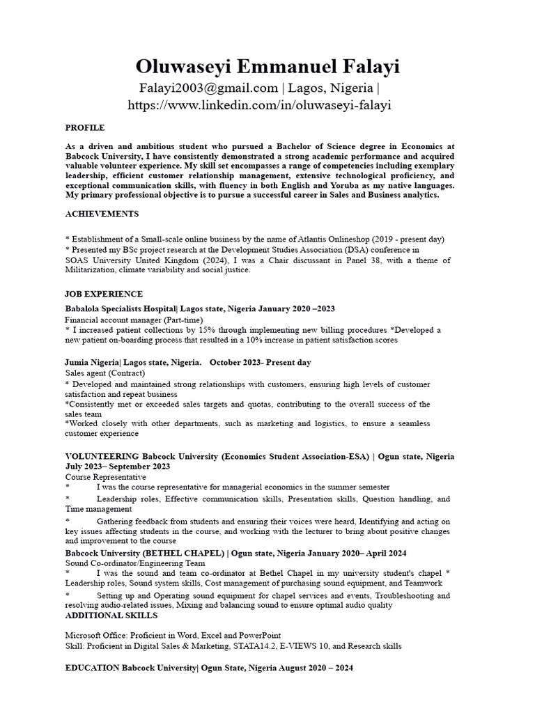Falayi Oluwaseyi Emmanuel Resume's 2_051046 4(1)_compressed | PDF ...