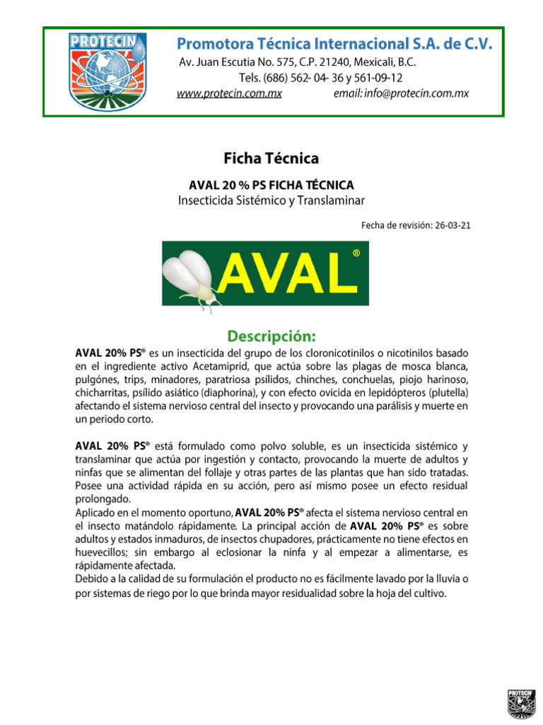 Aval 20% | PDF | Insectos y humanos | Plaga (organismo)