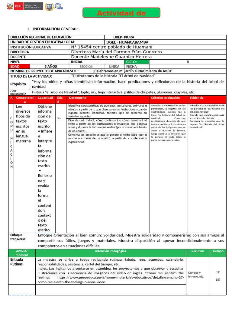 Sesion 10 La Historia Del Arbol de Navidad | PDF | Bailes | Navidad