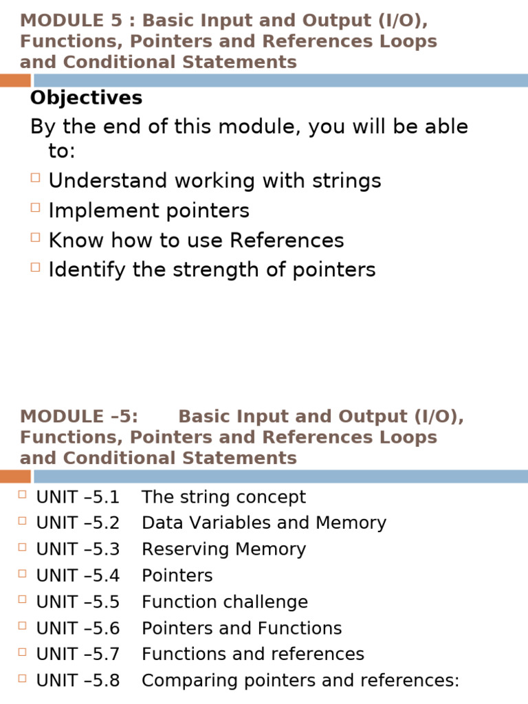Module 4 CSC 201 | PDF | Pointer (Computer Programming) | Variable (Computer Science)