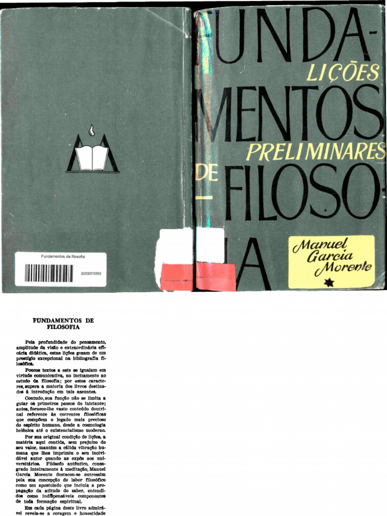 Manuel Garcia Morente Fundamentos de Filosofia | PDF