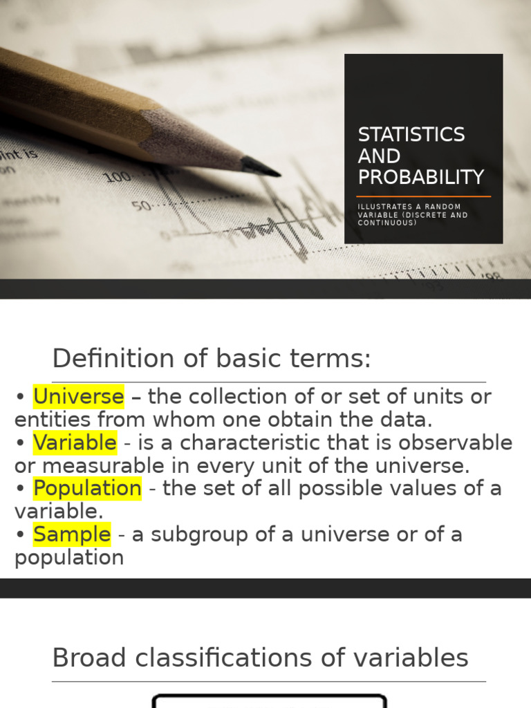 Statistics and Probability | PDF | Random Variable | Probability Distribution