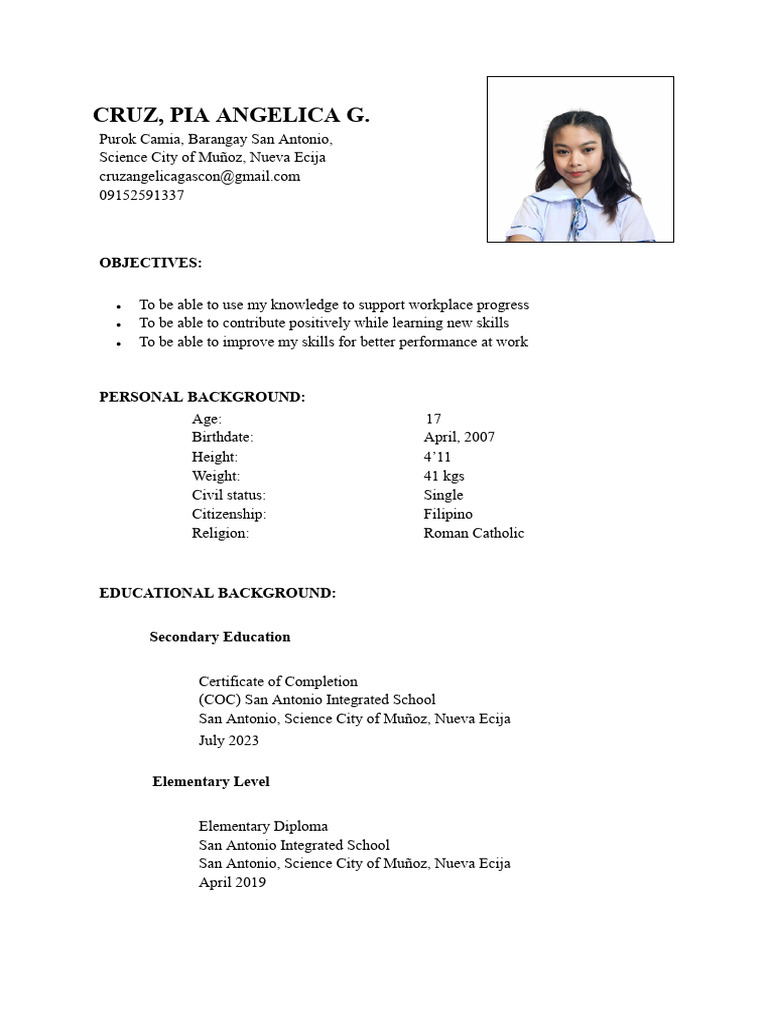 Pia - Resume | PDF