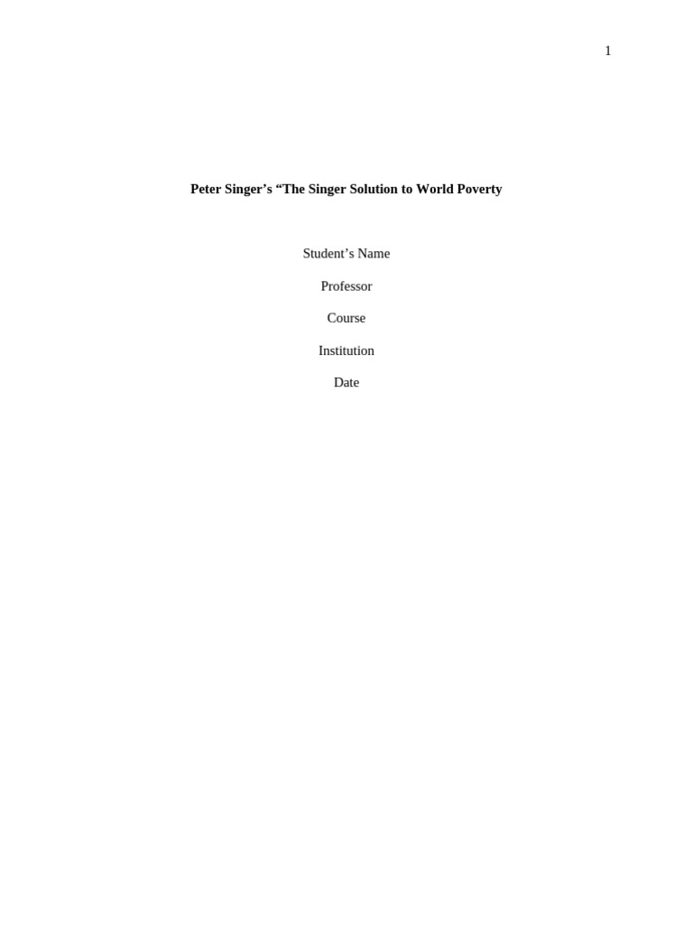 Peter Singer.edited | PDF | Utilitarianism | Poverty