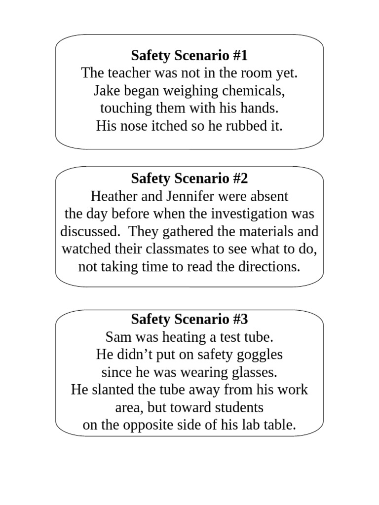 Safety Scenarios | PDF