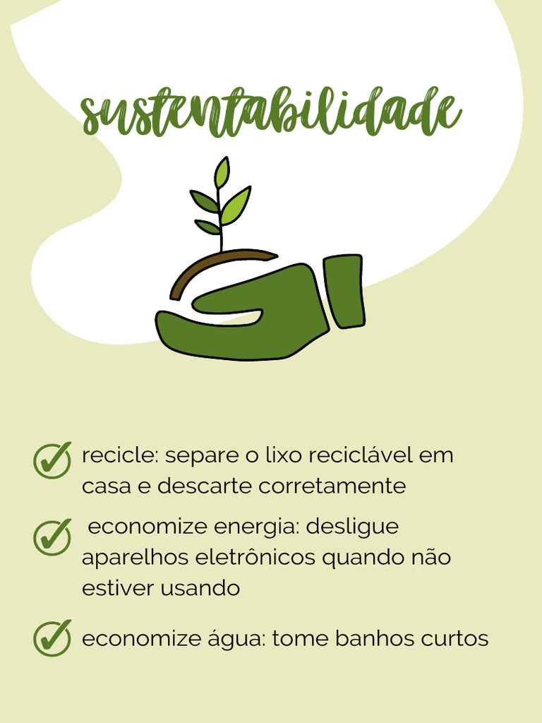 Panfleto de Dicas de Sustentabilidade | PDF