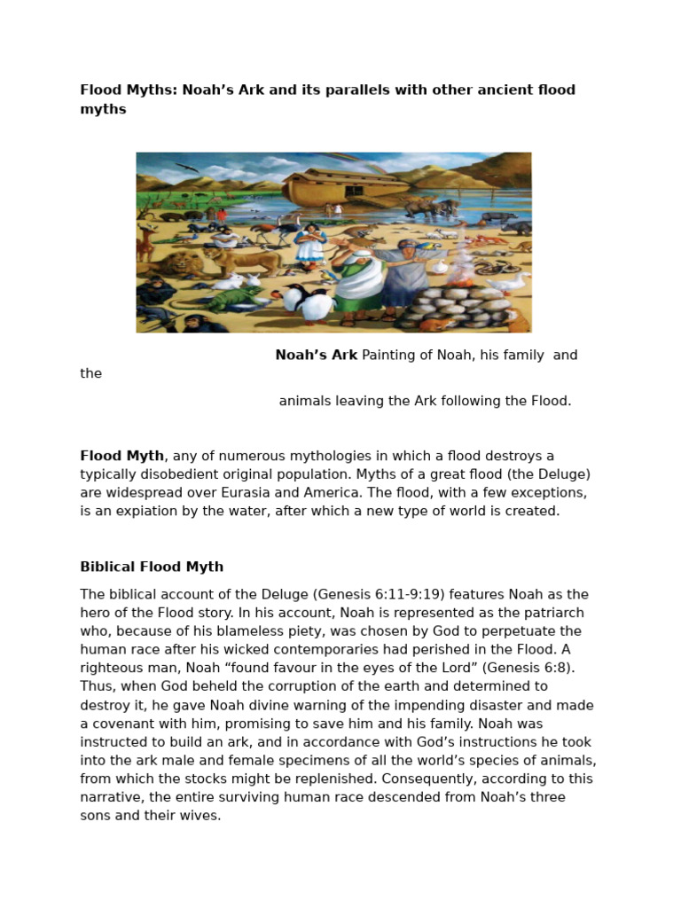 Agravio FLOOD MYTHS Noahs Ark and Its Parallels With Other Ancient ...