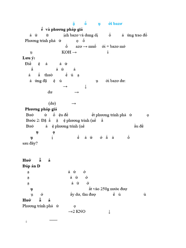 Bai Tap Muoi Tac Dung Voi Bazo Va Cach Giai | PDF