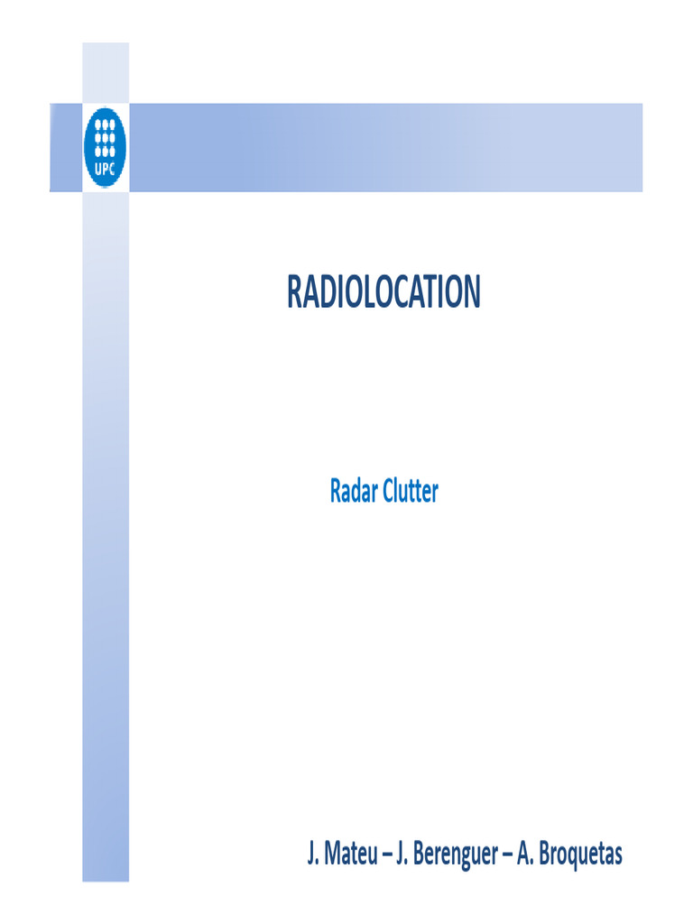 Radar Clutter_v3 | PDF | Radar | Telecommunications